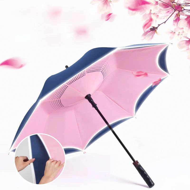 Windproof Automatic Double Inverted Umbrella | Custom Umbrellas ...