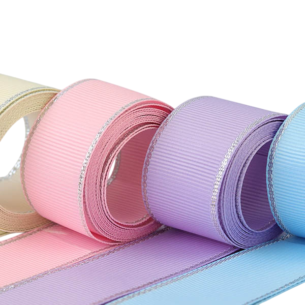 Silver Metallic Edge Grosgrain Ribbon | Custom Ribbon Singapore ...